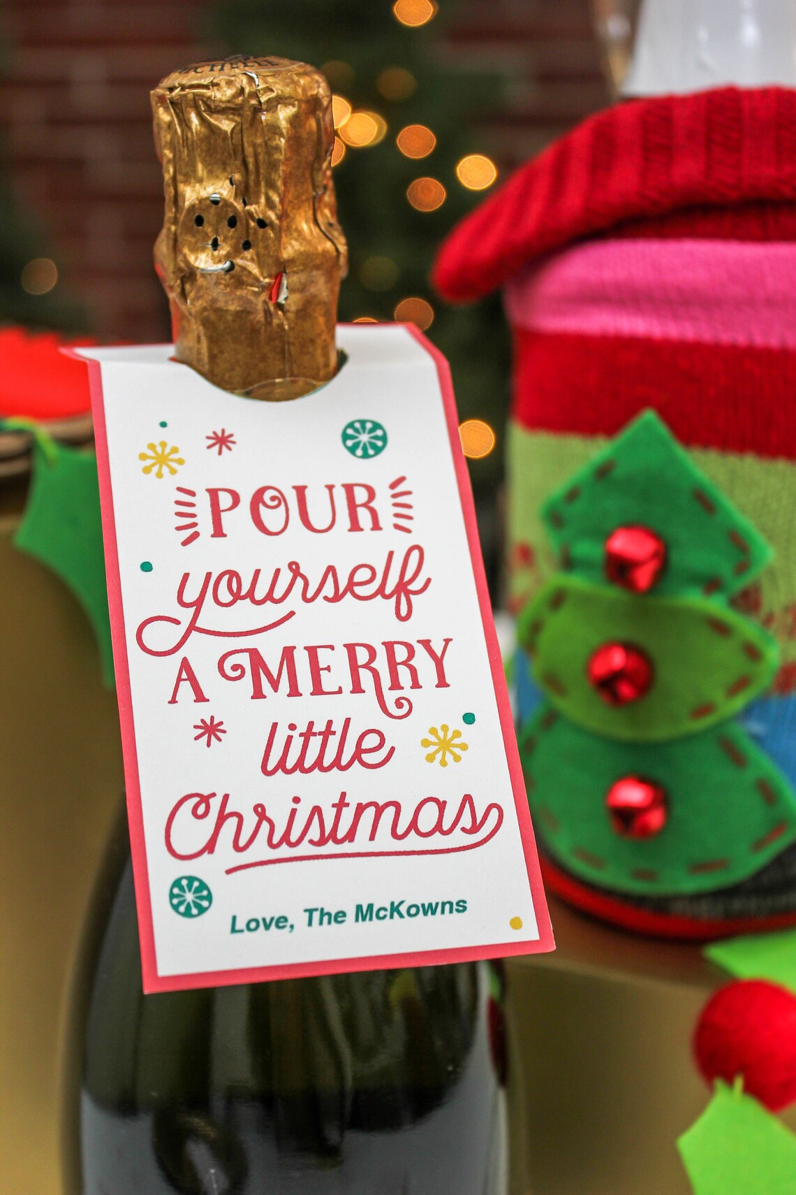 Christmas Wine Bottle Gift Tags Printable Wine Tags Bottle | Etsy