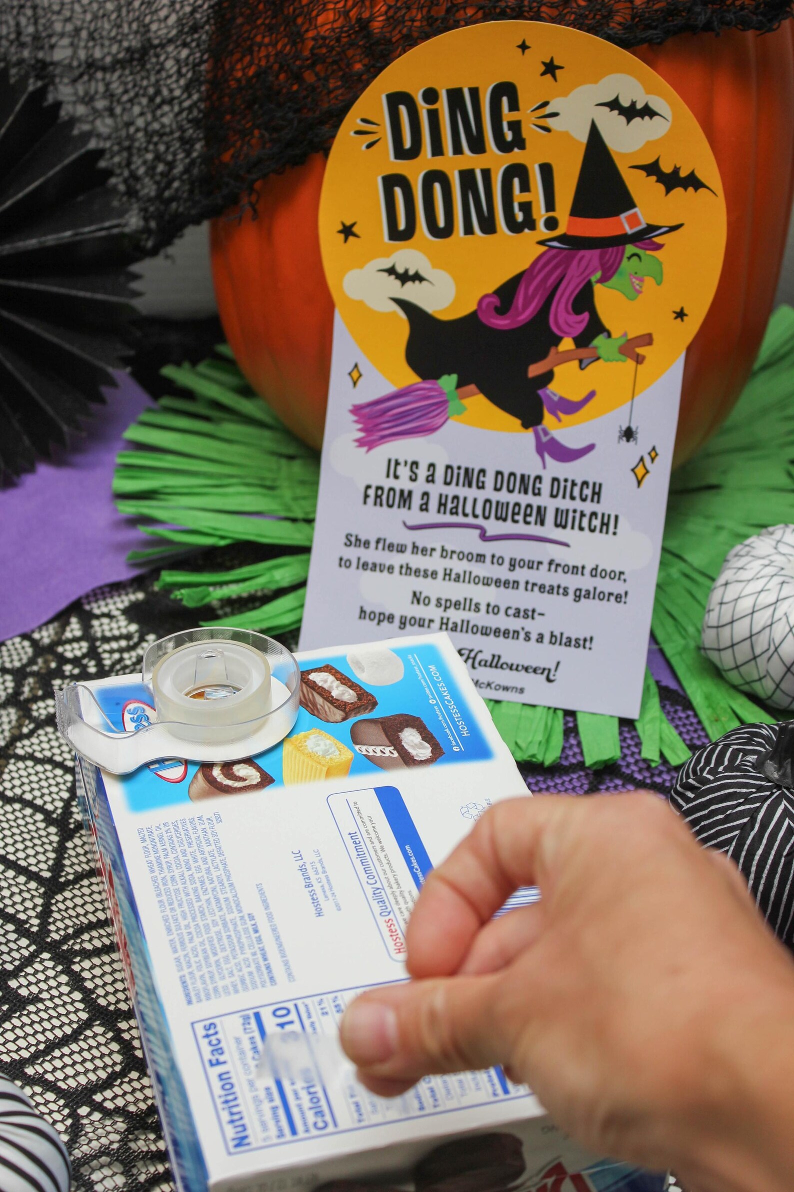 Ding Dong Ditch Halloween Printable, Front Porch Halloween Door Drop ...