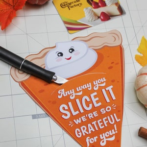 Pumpkin Pie Gift Card Holder Printable, Thanksgiving Gift Card Holder ...