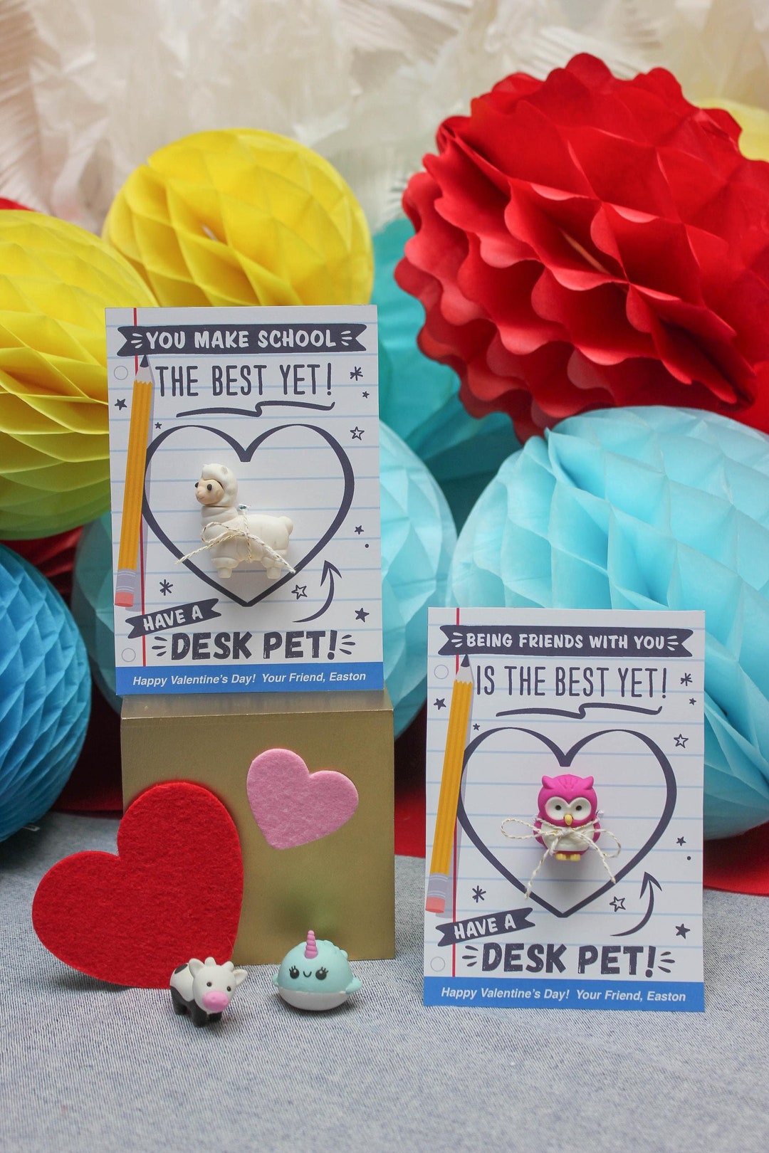 Desk Pet Kids Valentine, Desk Pet, Pocket Pet, Valentine Printable ...