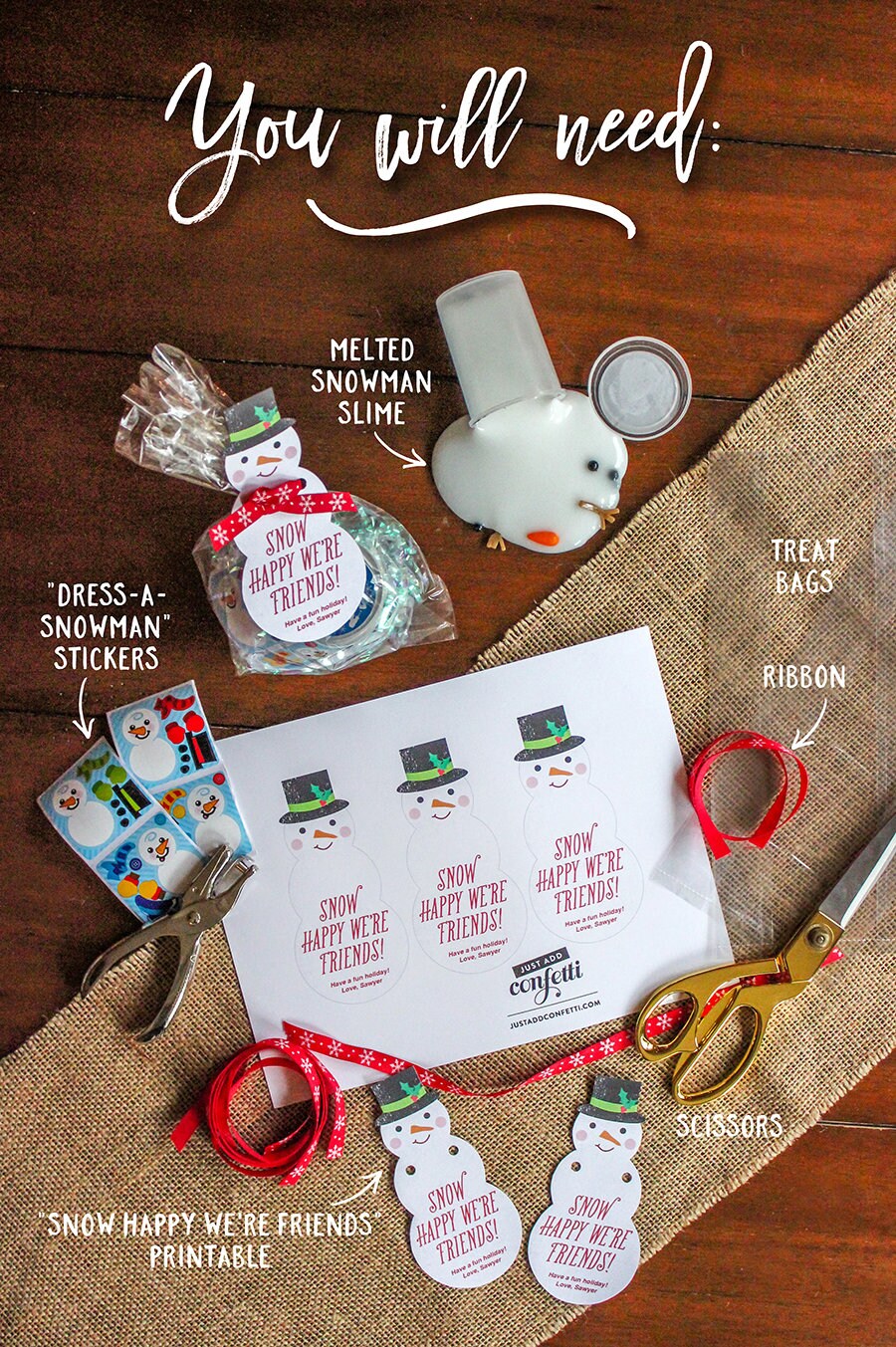 Snow Happy We're Friends Snowman Gift Tags, Holiday Gift Tags ...