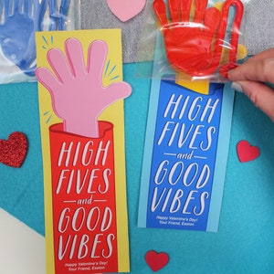 High Five Valentine, Sticky Hand Valentine, Valentine Printable, Kids ...