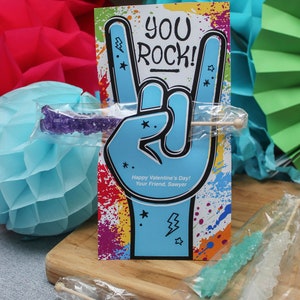 Rocker Valentine, Rock Candy Valentine, Valentine Printable, Kids ...