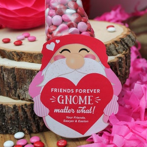 Valentine Gnome Printables, Gnome Treat Bag, Valentine Printable ...