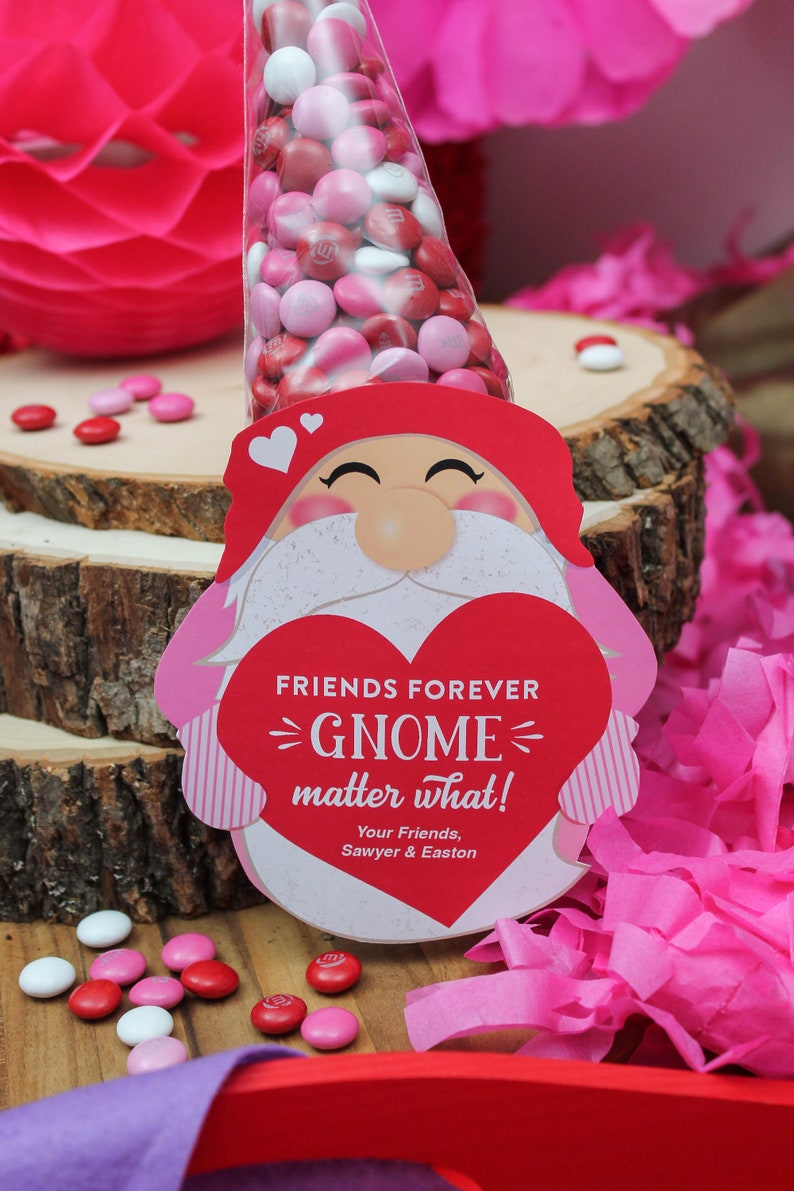 Valentine Gnome Printables Gnome Treat Bag Valentine - Etsy