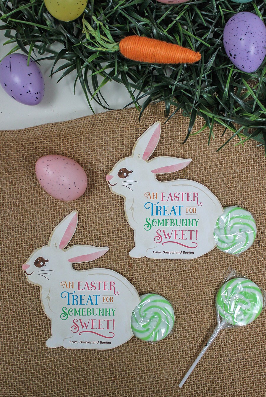 Easter Bunny Lollipop Printable Easter Gift Tag Treat Tag - Etsy