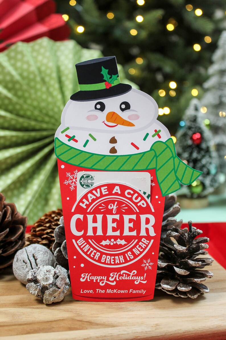 Christmas Coffee Gift Card Printable Teacher Gift Staff - Etsy