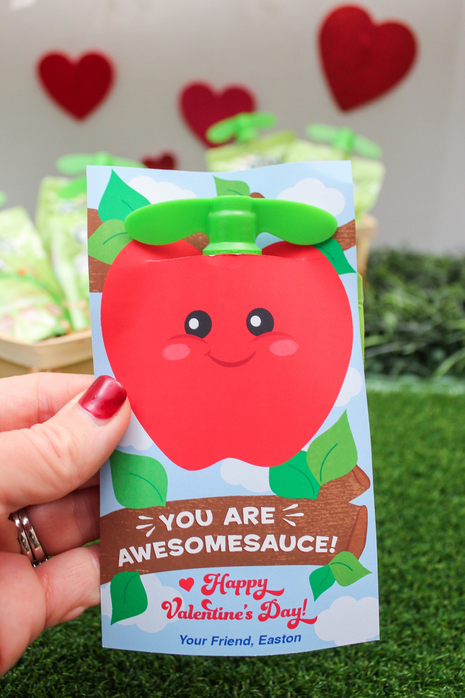 Applesauce Kids Valentine Printables, Awesomesauce, Classroom Valentine ...