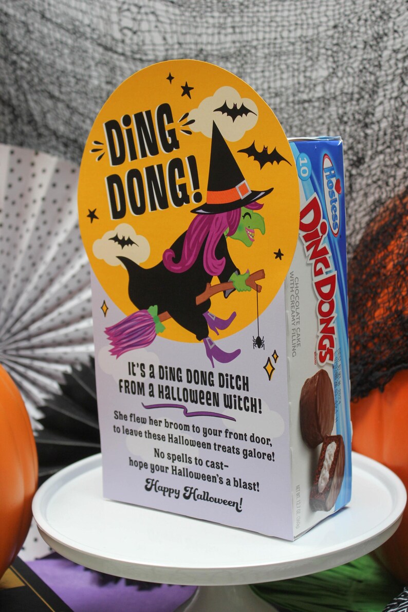 Ding Dong Ditch Halloween Printable, Front Porch Halloween Door Drop ...