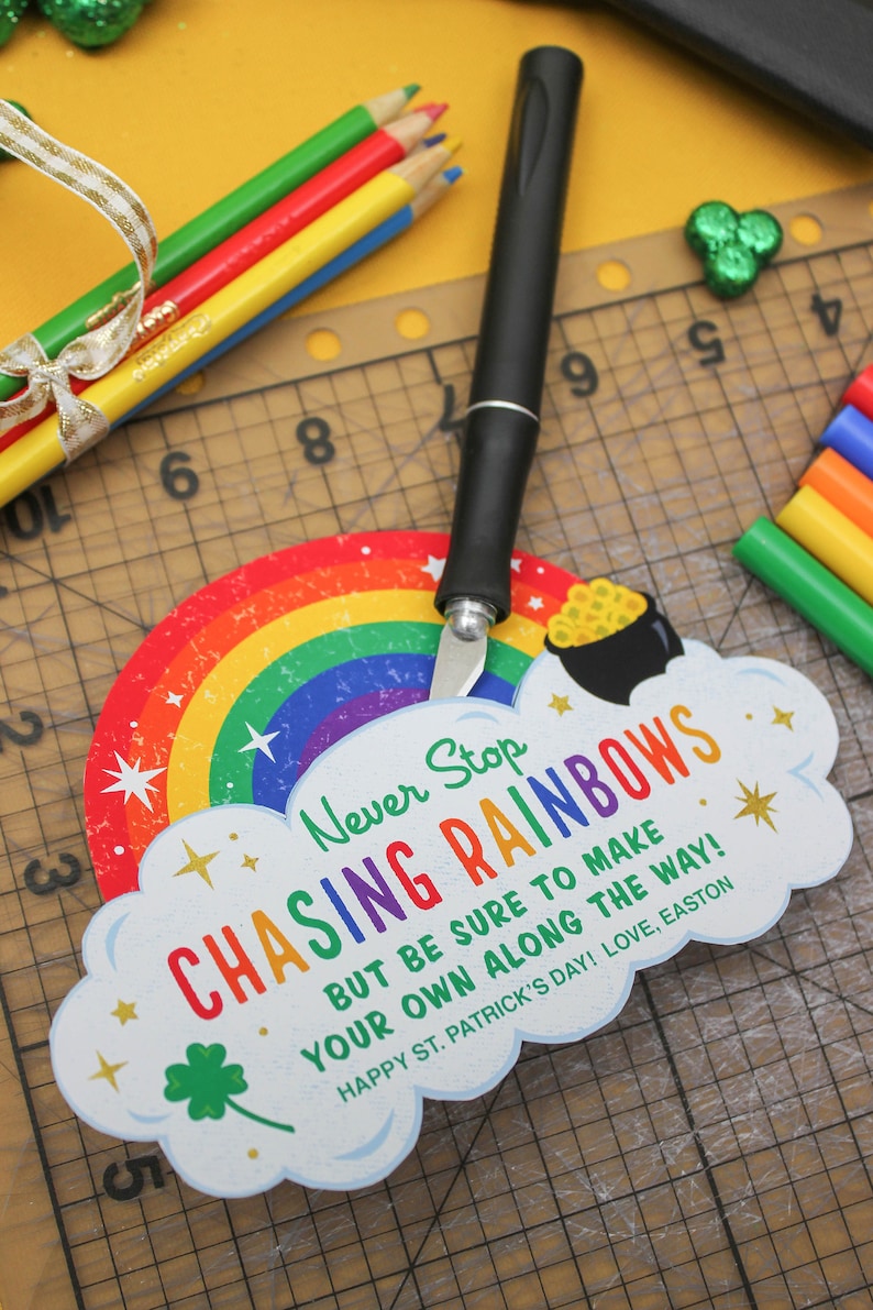 Never Stop Chasing Rainbows Art Supply St. Patrick's Day - Etsy