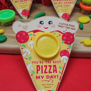 Pizza Play Dough Valentine Printable, Non-candy Valentine, Printable ...