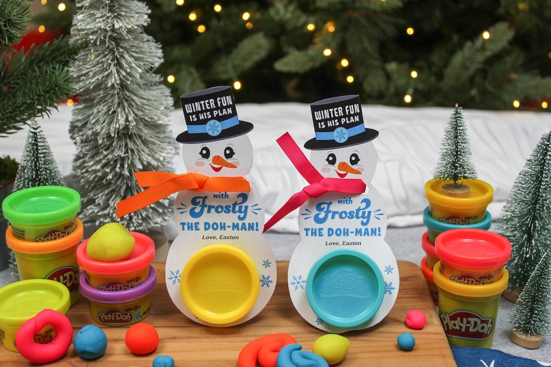 Play Dough Snowman Gift Printable, Christmas Gift for Kids, School Gift ...