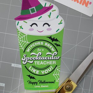 Halloween Coffee Gift Card Printable, Teacher Gift, Staff Gift ...