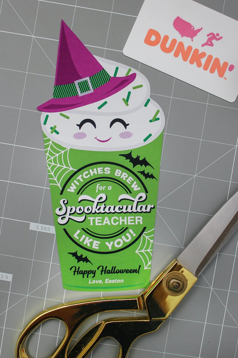 Halloween Coffee Gift Card Printable Teacher Gift Staff - Etsy