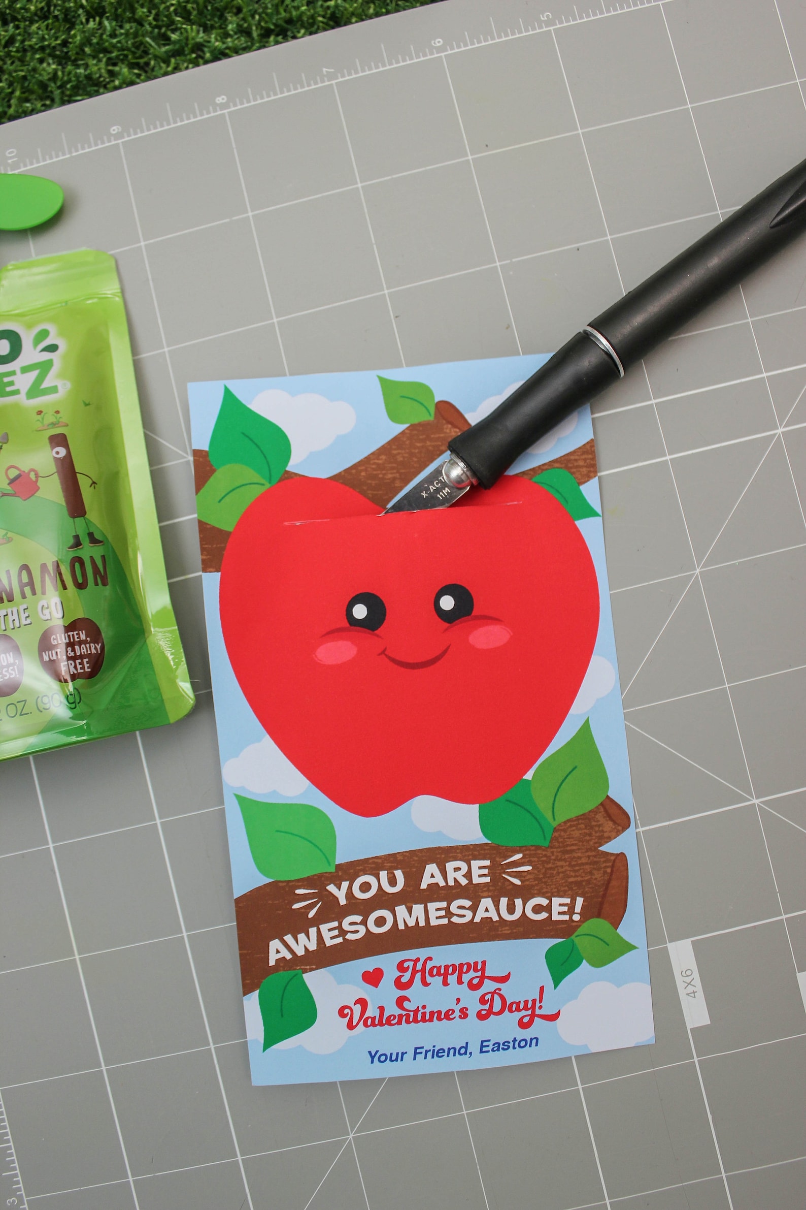 Applesauce Kids Valentine Printables, Awesomesauce, Classroom Valentine ...