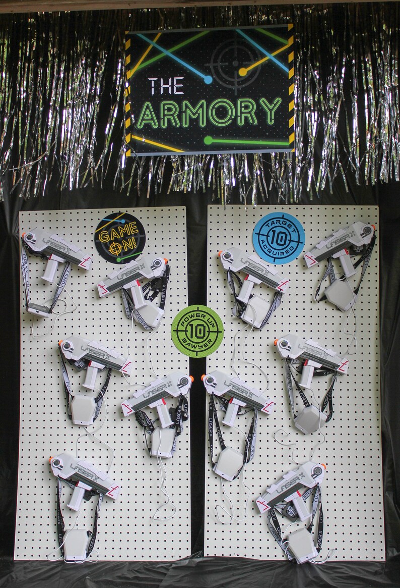 Laser Tag Party Decoration Printables the Armory Party Sign - Etsy