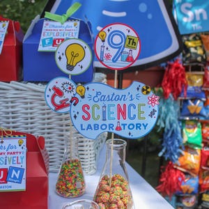 Personalized Science Birthday Party Printable Pack, Mad Scientist Party ...