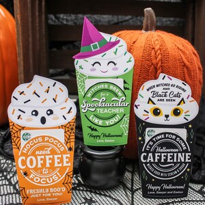Halloween Coffee Gift Card Printable, Teacher Gift, Staff Gift ...