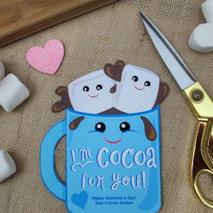 Hot Cocoa Kids Valentine Printable, Hot Chocolate Valentine Gift ...