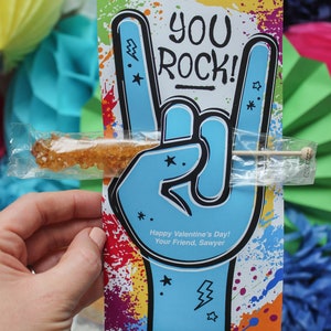 Rocker Valentine, Rock Candy Valentine, Valentine Printable, Kids ...