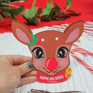 Christmas Reindeer Treat Printable, Christmas Gift Tag, Candy Cane ...
