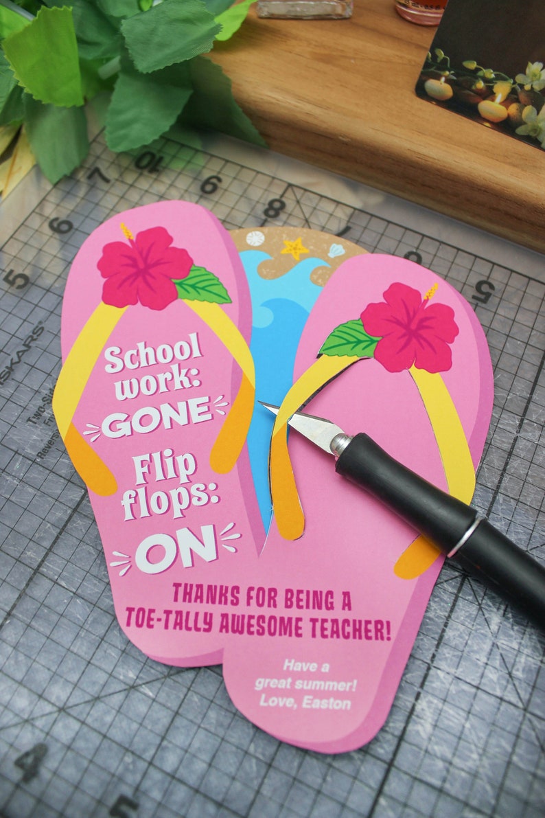 Flip Flop Teacher Gift Printable, Nail Polish Gift, Nail Salon Gift ...