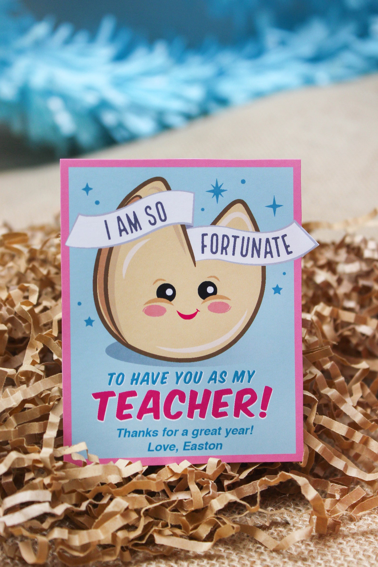 Fortune Cookie Teacher Gift Tag, Fortunate Gift Tag, Teacher Classroom ...