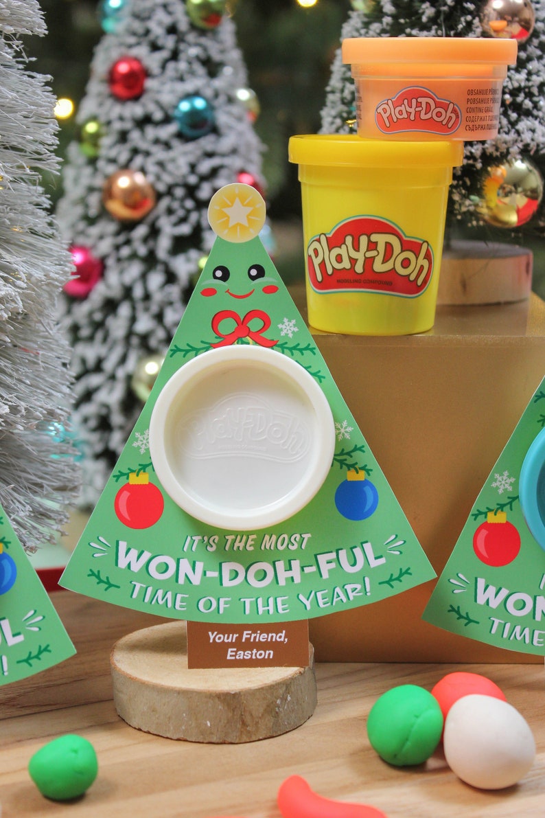 Play Dough Christmas Tree Gift Printable Christmas Gift for - Etsy