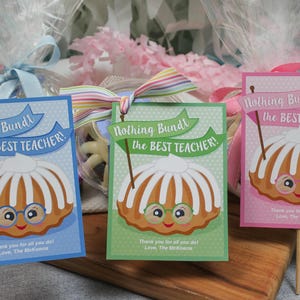 Bundt Cake Gift Tag Printable, Best Teacher, Teacher Gift, Staff Gift ...