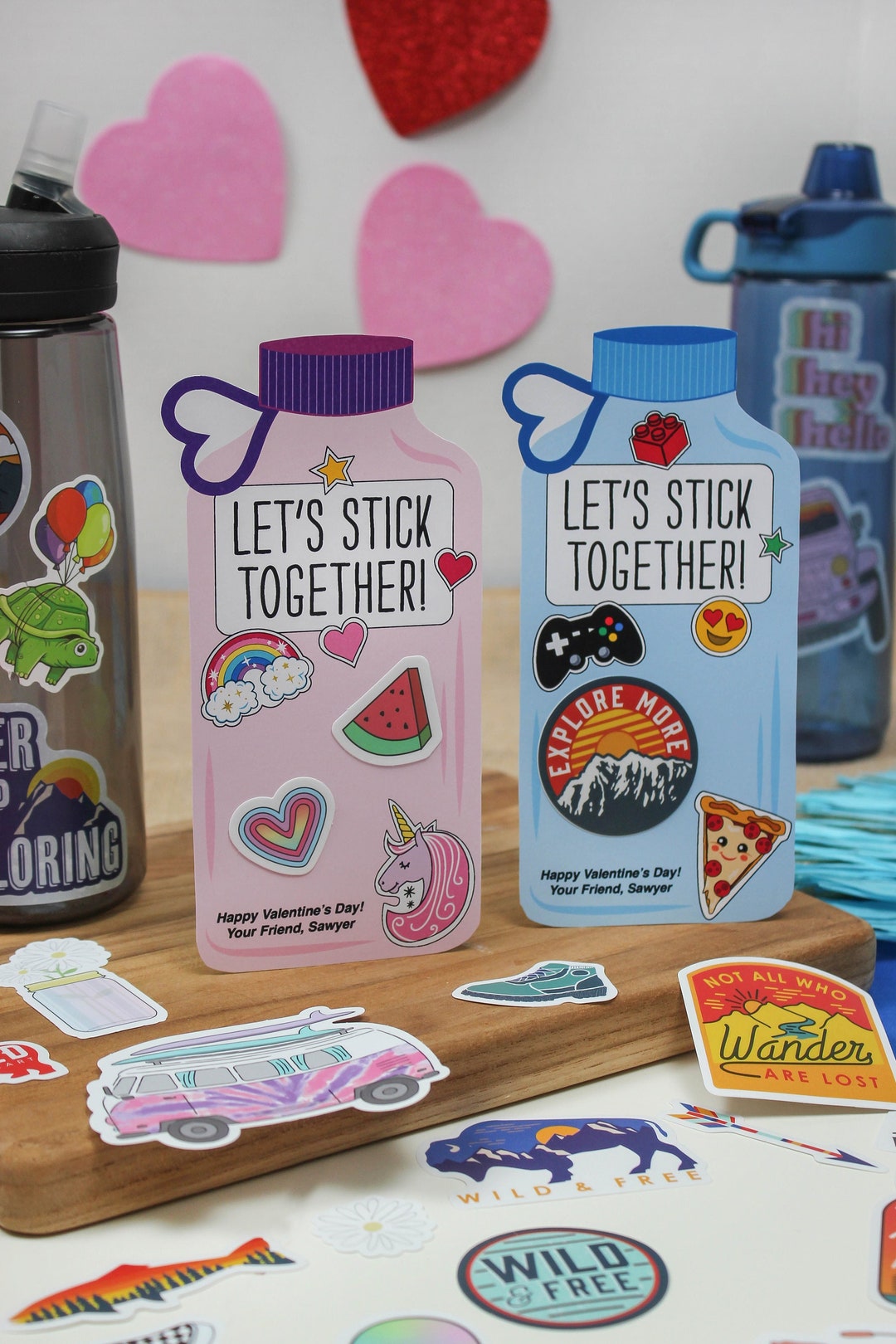 Water Bottle Sticker Kids Valentine Printable - Kids Valentine, School ...