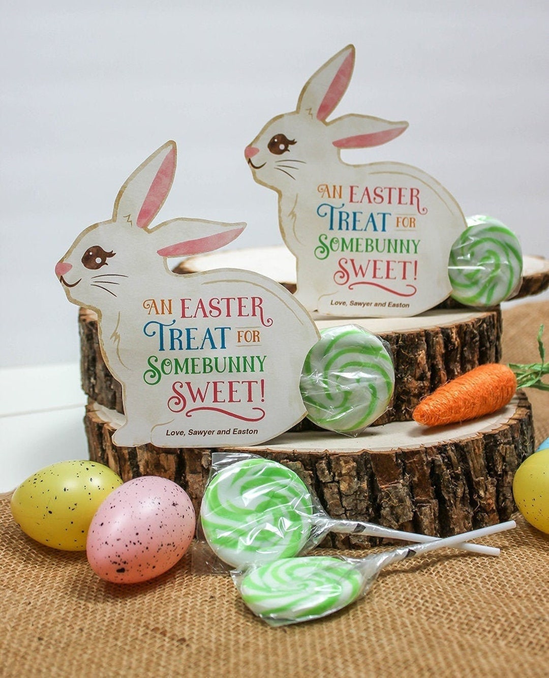 Easter Bunny Lollipop Printable, Easter Gift Tag, Treat Tag, Party ...