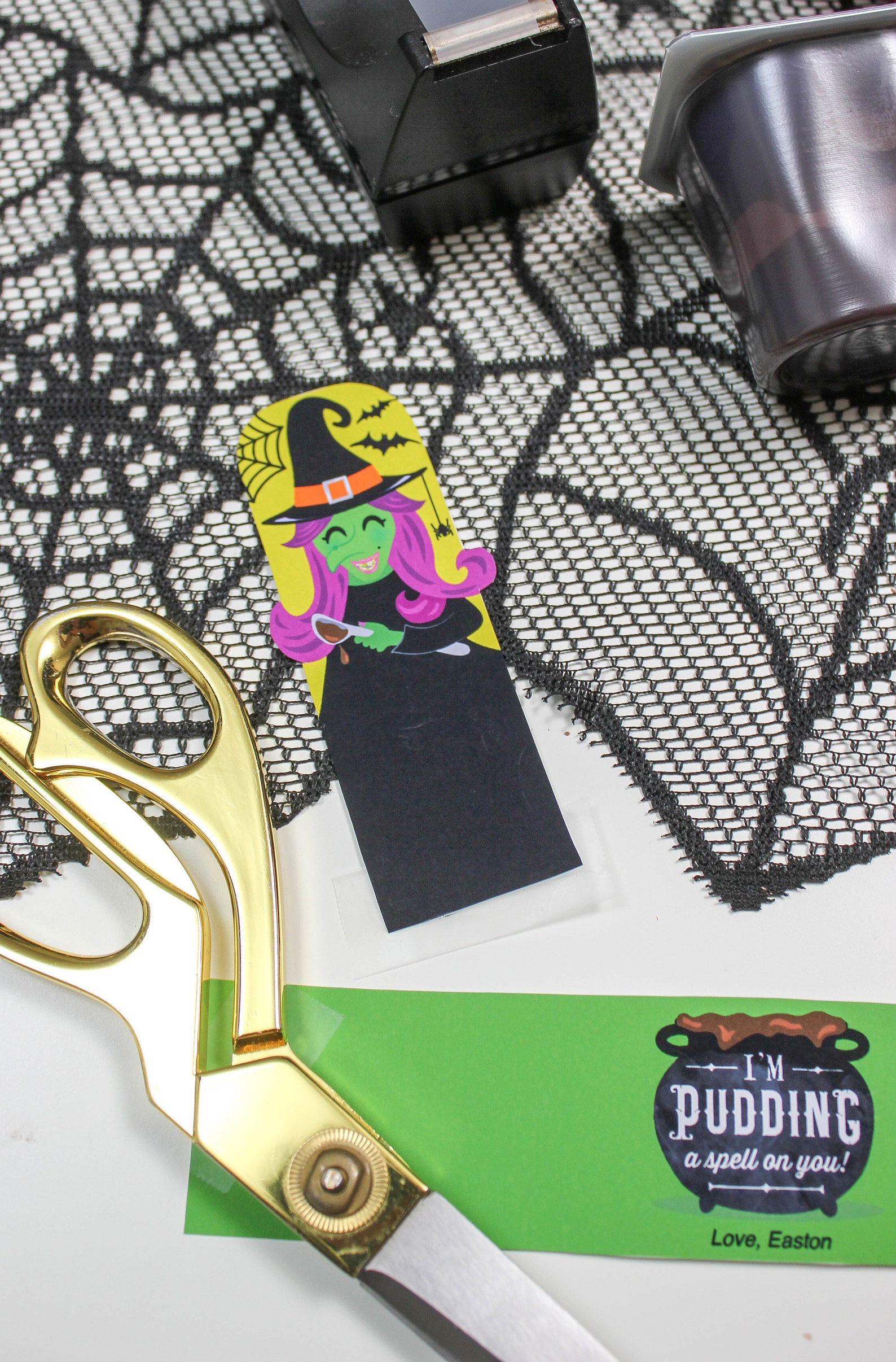 Witch Pudding Cup Halloween Treat Printables, Classroom Halloween Treat, Halloween Party Favor ...