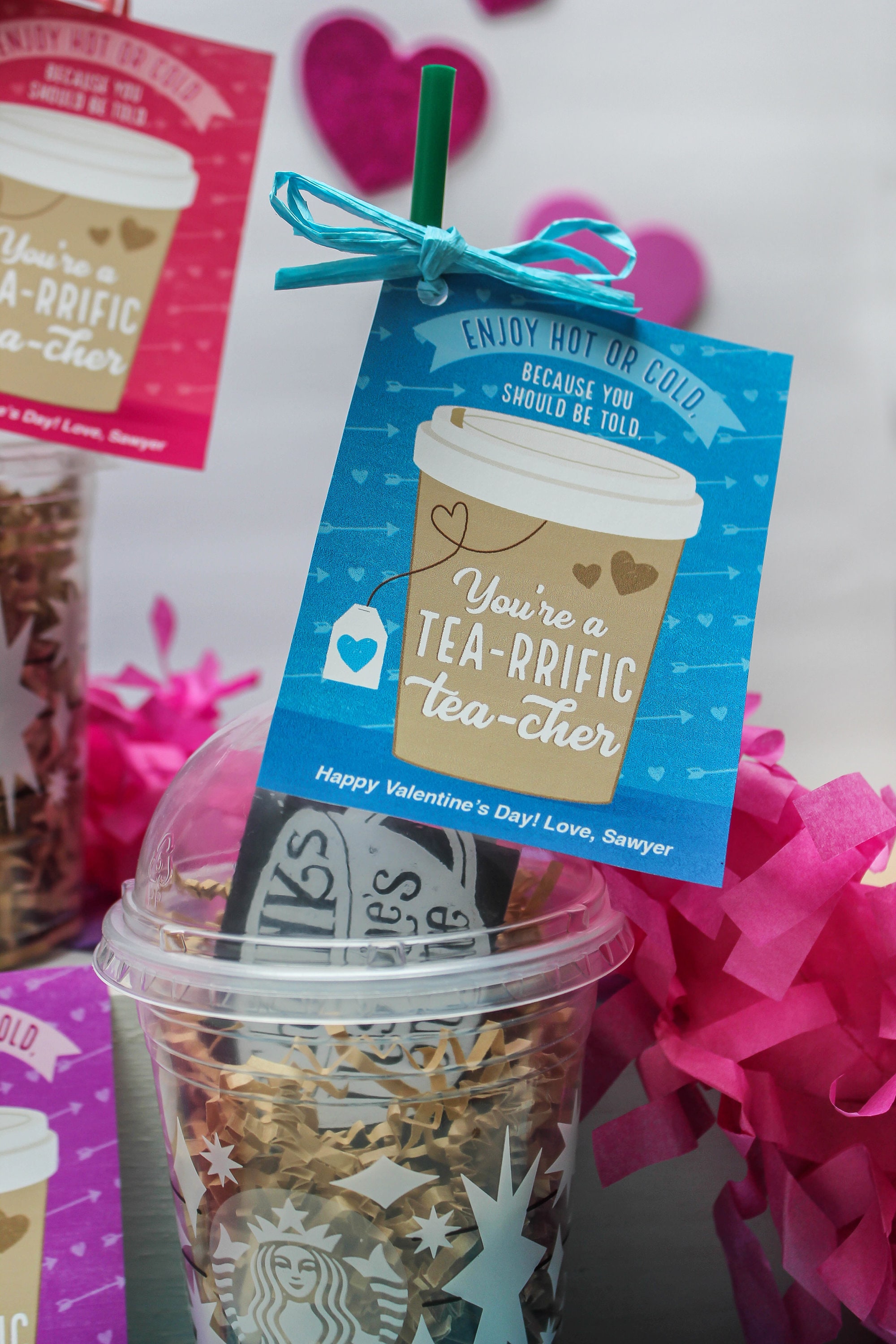 You're a Tea-riffic Teacher Valentine Printable, Teacher Valentine ...