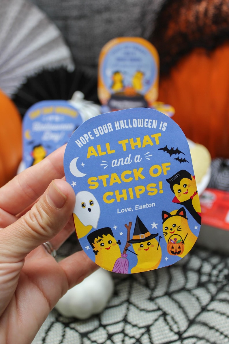 Editable Halloween Chip Bag Label Printables: Kids School Gift (PDF) - Etsy
