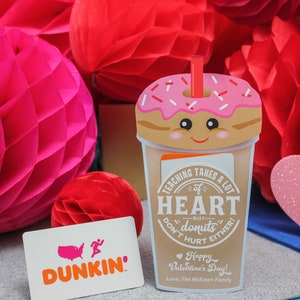 Donuts and Coffee Valentine's Day Gift Card Holder, Teacher Gift, Staff ...