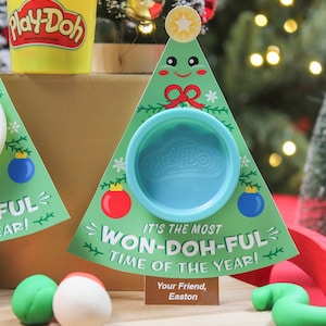 Play Dough Christmas Tree Gift Printable, Christmas Gift for Kids ...