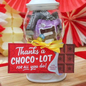 Thanks a Choco-lot Printable Gift Tag, Teacher Appreciation, Employee ...