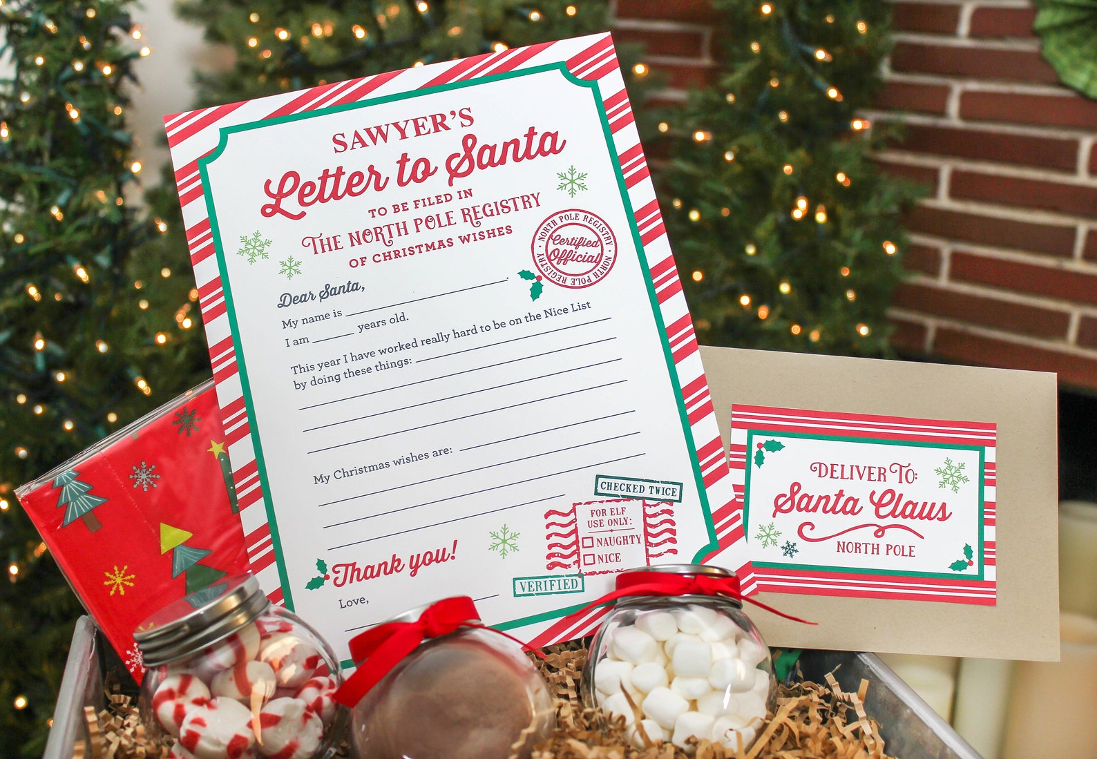 Letter to Santa and Hot Cocoa Gift Idea Printable Letter to | Etsy