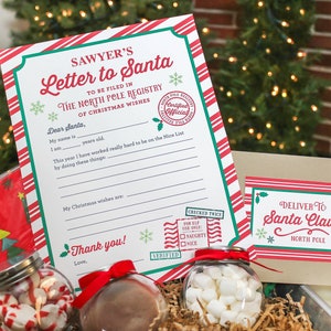 Letter to Santa and Hot Cocoa Gift Idea, Printable Letter to Santa ...