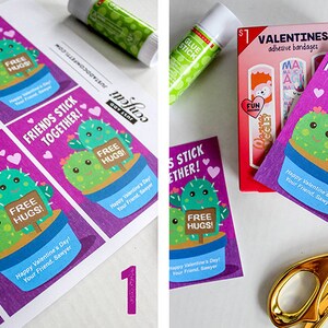 Cactus Kids Valentine Band-aid Box Printable Labels, Free Hugs, Cactus ...