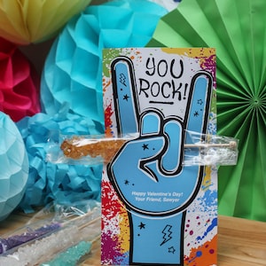 Rocker Valentine, Rock Candy Valentine, Valentine Printable, Kids ...