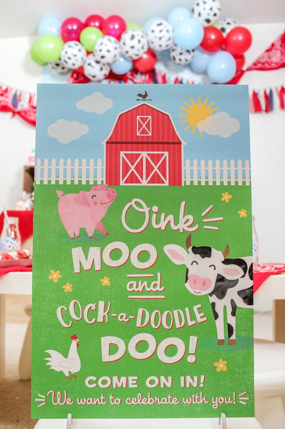 Farm Birthday Party, Welcome Sign, Farm Birthday Decorations, Farm sign ...