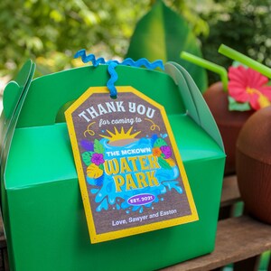 Water Park Party Gift Shop Sign and Thank You Tag Printables, Water ...
