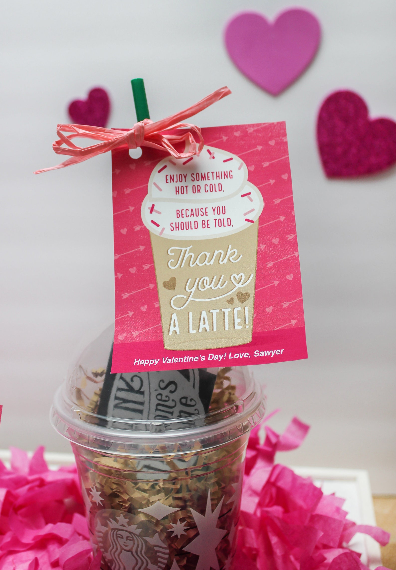 Latte Valentine Gift Tag Printables Teacher Gift Co-worker | Etsy