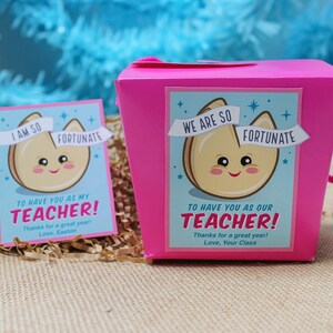Fortune Cookie Teacher Gift Tag, Fortunate Gift Tag, Teacher Classroom ...