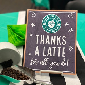 Back to School Coffee Shop Printable Pack, Coffee Themed Teacher Gift ...