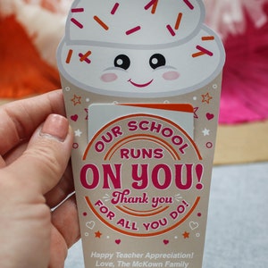 Coffee Thank You Teacher Gift Printable, Teacher Gift, Teacher ...