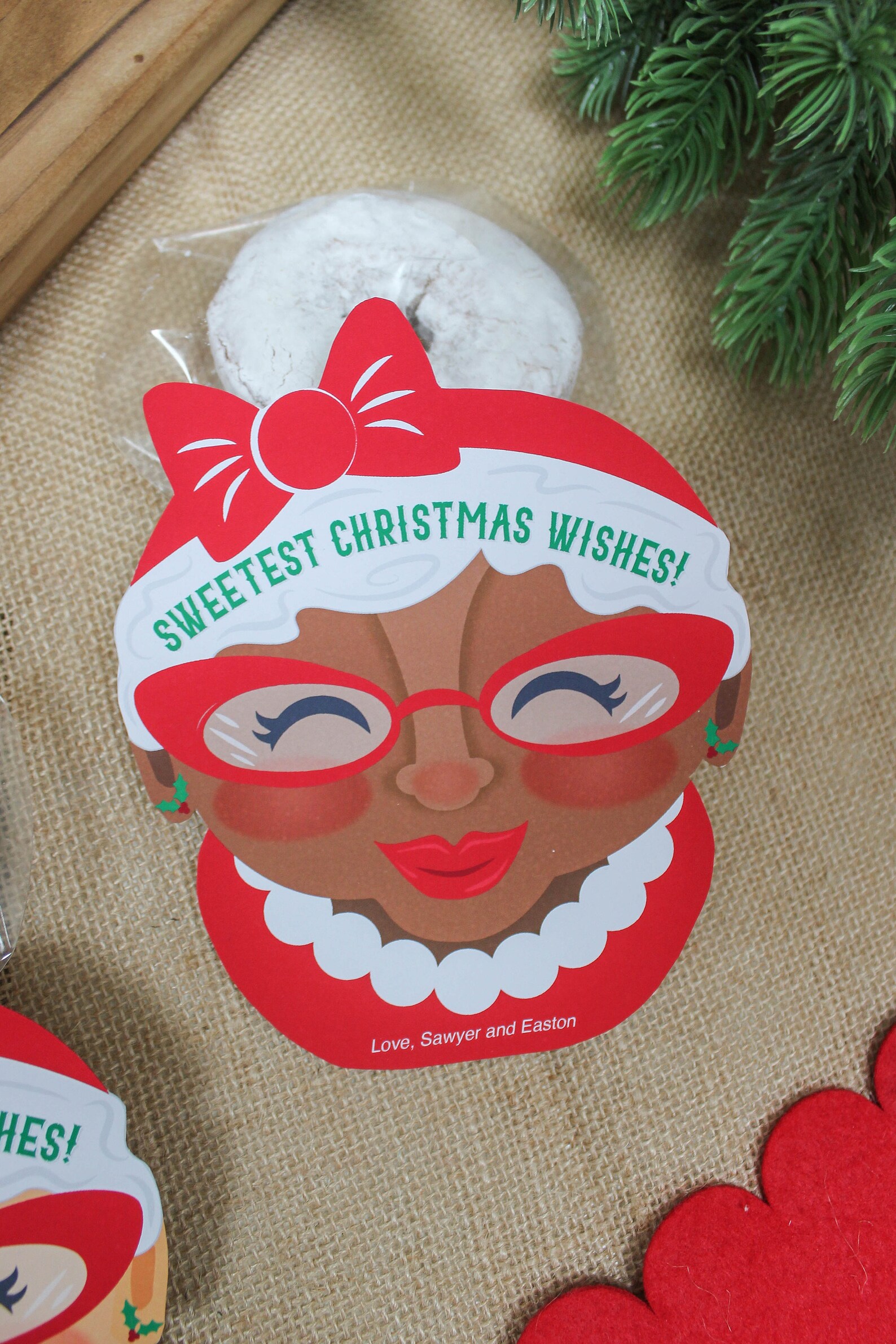 Mrs. Claus Christmas Printable Mrs. Claus Treat Bag Tag - Etsy
