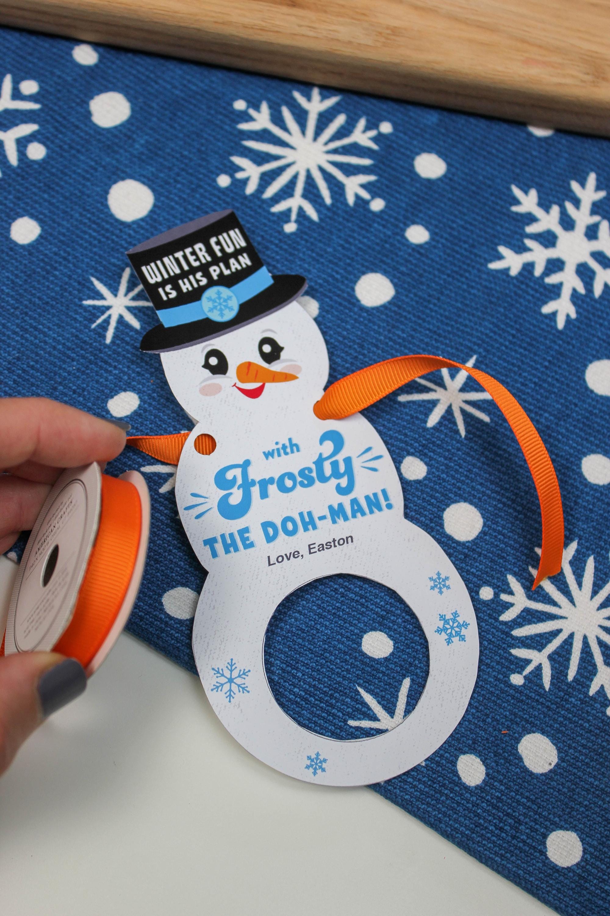 Play Dough Snowman Gift Printable, Christmas Gift for Kids, School Gift ...