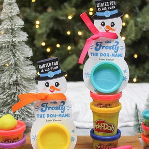 Play Dough Snowman Gift Printable, Christmas Gift for Kids, School Gift ...